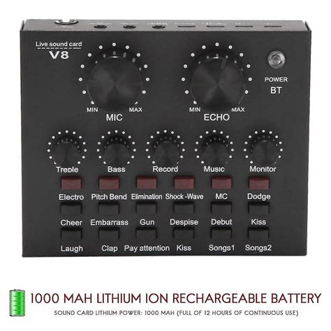 V8 Sound Card Audio Set Interface External Usb Live Microphone Sound Card Bluetooth Function For