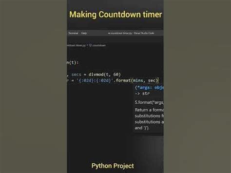 Creating a Countdown timer using python in 57 seconds | Python project - YouTube