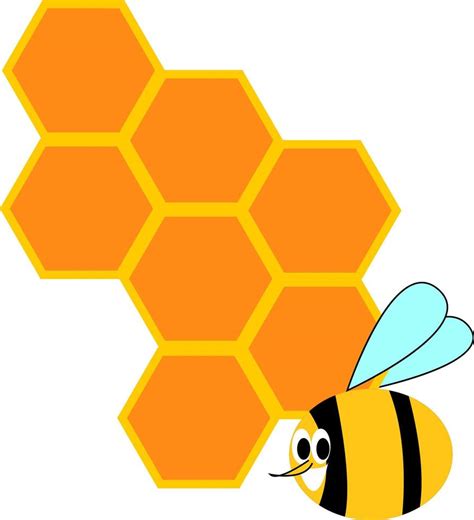 Panal Y Abeja Ilustración Vector Sobre Fondo Blanco 13814958 Vector