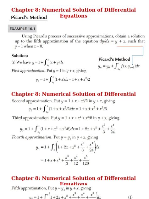 Lecture 8 Numerical Solution Of Differential Equations Pdf