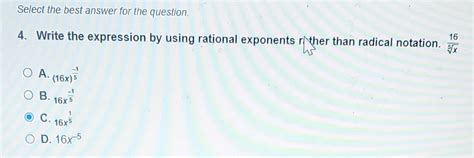 solved 4 write the expression by using rational exponents r