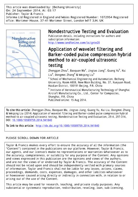 Pdf Application Of Wavelet Filtering And Barker Coded Pulse