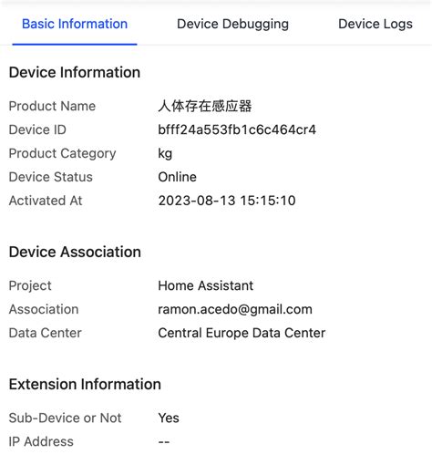 Tuyazigbee Human Presence Detector Recognised But Wrong Category Kg
