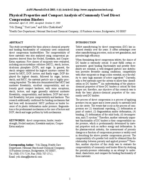 Pdf Physical Properties And Compact Analysis Of Commonly Used Direct
