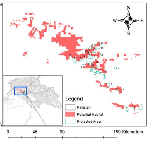 Spatial Distribution Of Protected Areas Falling Within The Potential