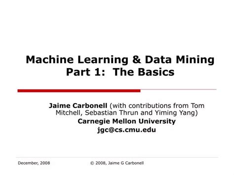 Ppt Machine Learning Data Mining Part The Basics Powerpoint Presentation Id