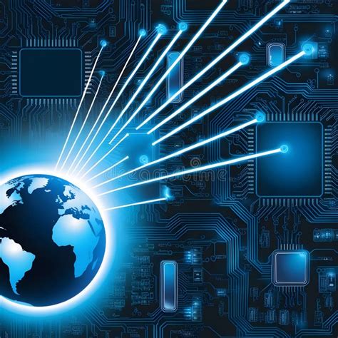 Hardware Digital Processor Circuit Hologram Tech Concept Stock