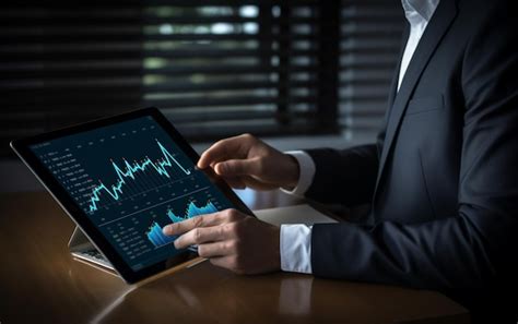 Premium Ai Image Businessman Using Tablet And Laptop Analyzing Sales