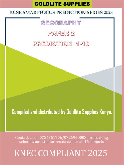 Kcse 2025 Geography Paper 2 Predictions Pdf Agriculture Kenya