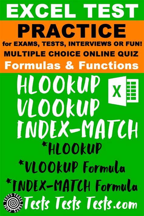 Excel Hlookup Vlookup And Index Match Test Excel Formulas And Excel