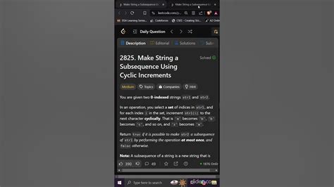 2825 make string a subsequence using cyclic increments editorial