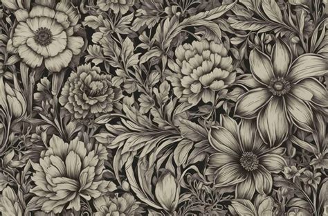Premium Photo Monochrome Floral Patterns