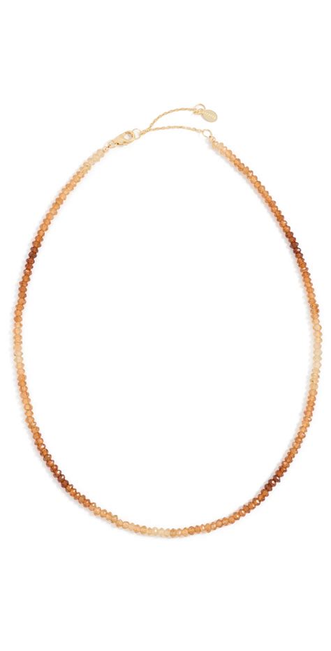 Shashi Aisha Gemstone Necklace Cognac Editorialist