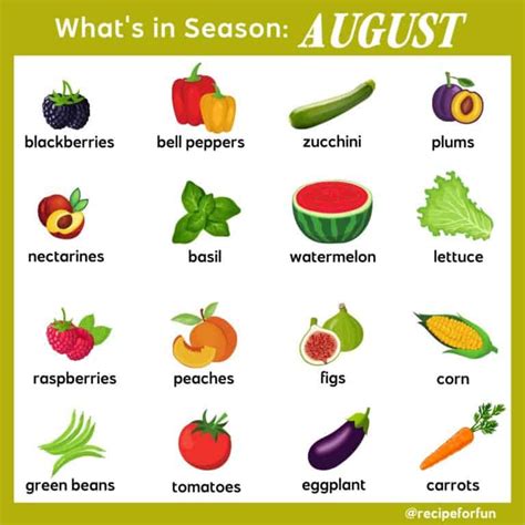 What Is In Season In August Summer Produce Guide A Recipe For Fun