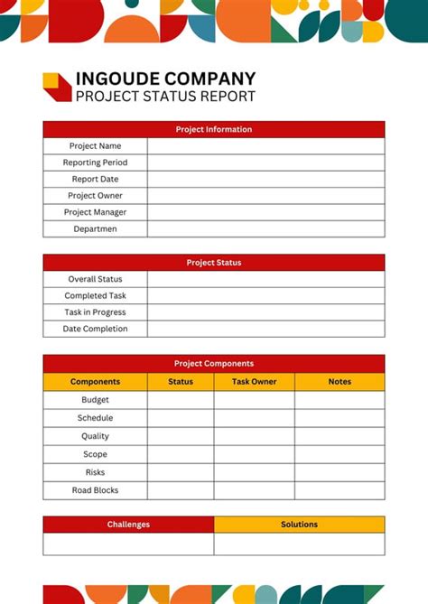 Free Custom Printable Project Status Report Templates Canva