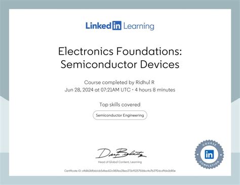 Ridhul R On Linkedin Electronics Semiconductor Continuouslearning