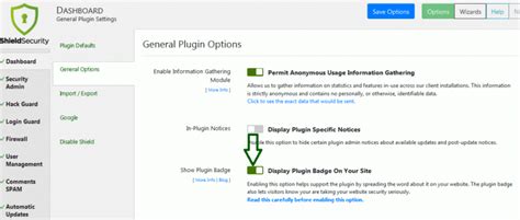 Accessing The Wordpress Shield Security Plugin Badge Option Icontrolwp