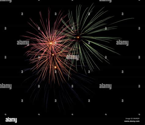 Fireworks Exploding In A Night Sky Stock Photo Alamy