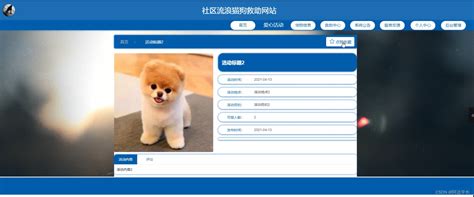 java毕设项目社区流浪猫狗救助网站（java vue mybatis maven mysql） csdn博客