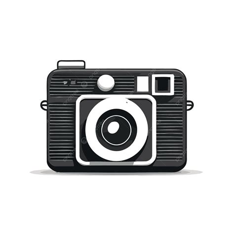 최소한의 리터칭 스타일로 벡터 흰색 배경에 섬세한 카메라 카메라의 단순한 검은색 아이콘 그림자 없음 작은 프레임 중앙 Png 일러스트 및 벡터 에 대한 무료 다운로드