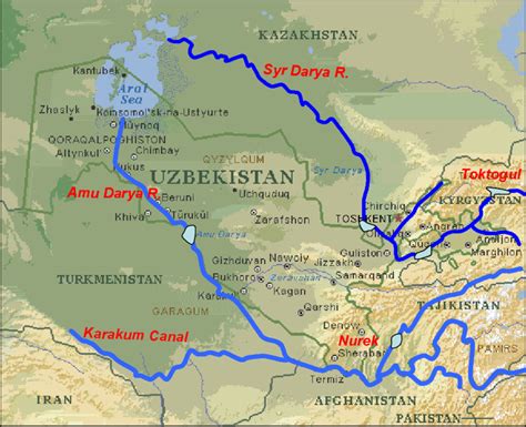 Kaart Van De Rivier Amu Darya