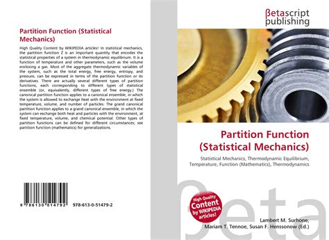 Partition Function Statistical Mechanics