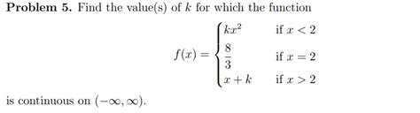 Problem Find The Value S Of K For Which The Chegg Com
