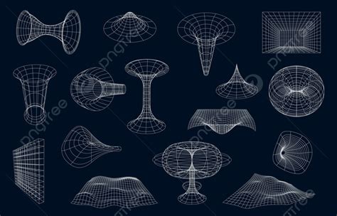 3d Geometrical Shape Vector Art Png 3d Wireframe Geometric Shapes