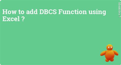 How To Implement DBCS Function In Excel Monkidea Analytics Idea Of Wisdom With Analytics