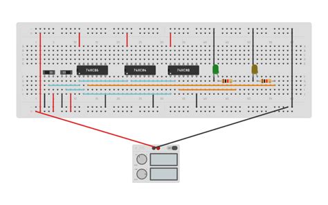 Circuit Design Half Subtractor Tinkercad