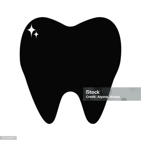 검은 이빨 아이콘 기호 흰색 배경에 격리 된 로고 치과 치료 스토마토로지 개념 개념에 대한 스톡 벡터 아트 및 기타 이미지 개념 로고 모양 Istock