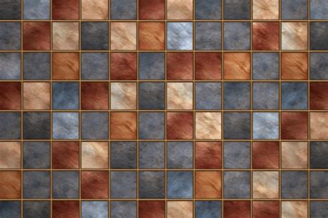 Premium Photo Seamless Tileable Pattern With Brown Red And Blue Squares