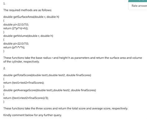 Solved Rate Answe The Required Methods Are As Follows Chegg