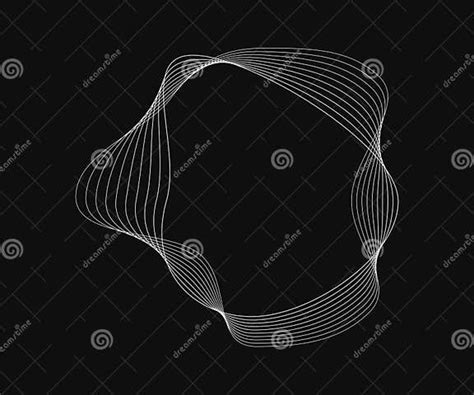 Round Curved Frame With Dynamic Wavy Stripes Stock Illustration Illustration Of Round White