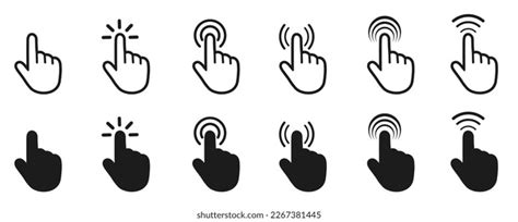 set flat cursor icons hand form stock vector royalty free 2267381445 shutterstock