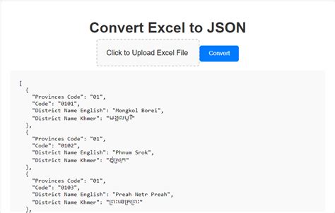 Convert Excel Data To Json Using Html Css And Jquery