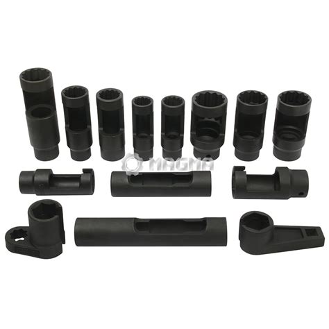 14 Piece Diesel Injector Oxygen Lambda Socket Set Injector Socket Set And Oxygen Sensor Socket