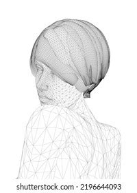Wireframe Naked Girl Short Haircut Made Stock Illustration Shutterstock
