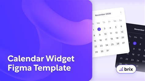 Calendar Widget Ui Brix Templates Figma