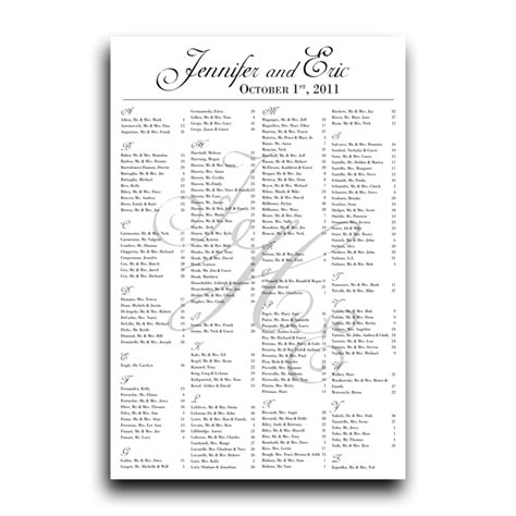 Monogram Seating Chart Dot And Bow