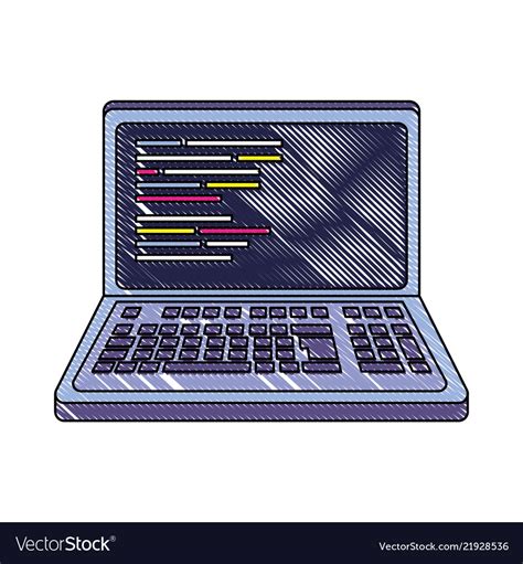grated laptop programming code web technology vector image