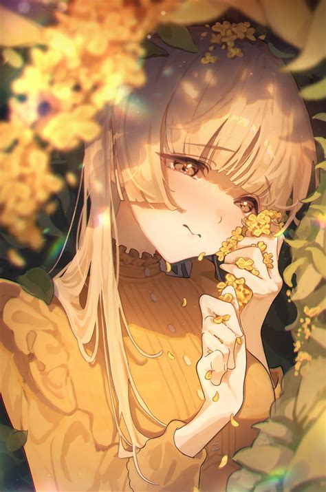 Safebooru 1girl Absurdres Blonde Hair Blunt Bangs Brown Eyes Closed
