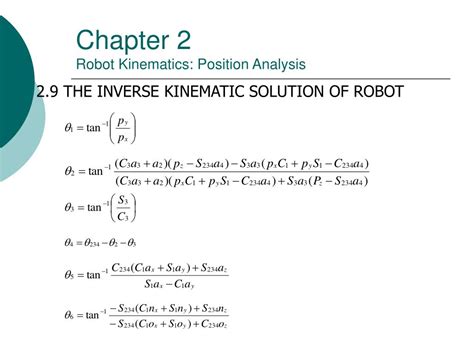 ppt chapter 2 robot kinematics position analysis powerpoint