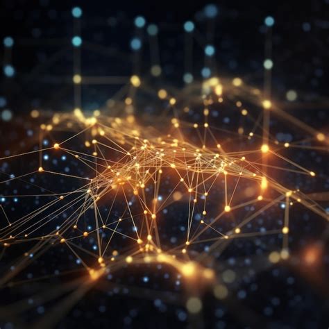 premium photo cyber big data flow blockchain gold data fields network