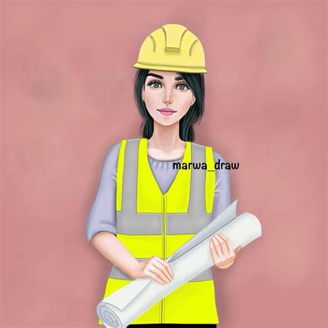 صور رسم بنات كرتون رمزيات رسومات انمي للانستقرام Engineer Girl Cute