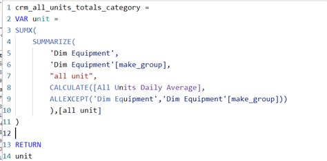 solved producing correct totals and subtotals with a sumx microsoft