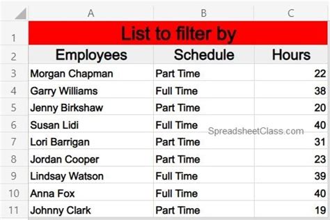 How To Filter Based On A List In Excel