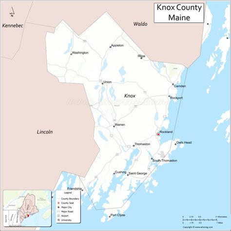 Knox County Map Maine Where Is Located Cities Population Highways And Facts