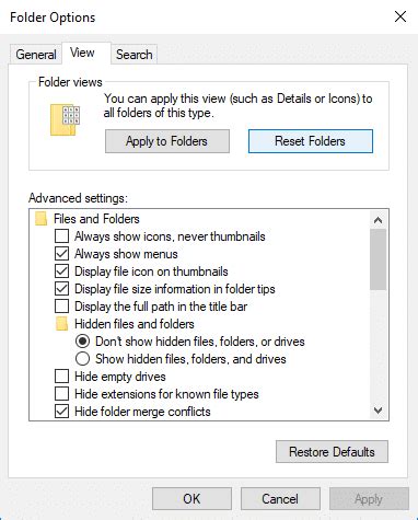 Reset Folder View Settings To Default In Windows 10 TechCult