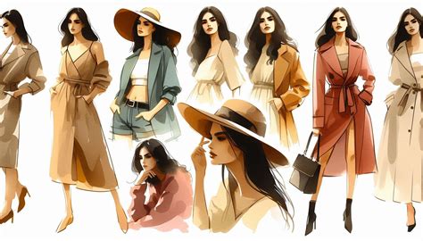Flat Fashion Model Poses Graphic By Mailskygroup · Creative Fabrica